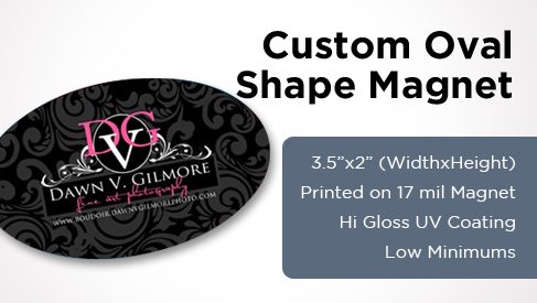 Oval Shape Magnet - 3.5"x2" - Any Shape Refrigerator Magnets