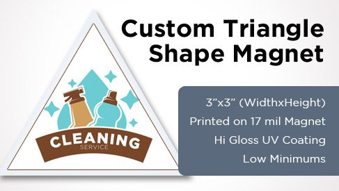Triangle Shape Magnet - 3"x3" - Any Shape Refrigerator Magnets