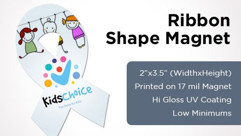 Ribbon Shape Magnet - 2"x3.5" - Any Shape Refrigerator Magnets