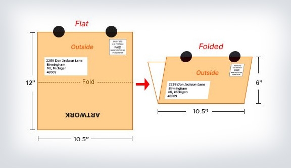 10.5x12 to 10.5x6 inches Folded Postcard Printing at the Best Rate
