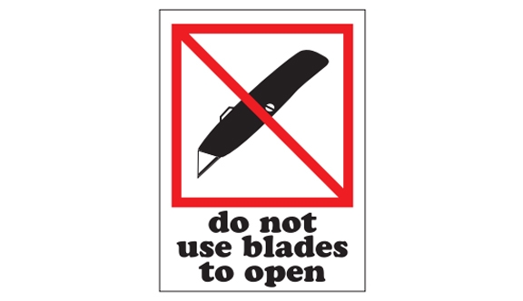 Do Not Use Blades to Open Labels - 4x6