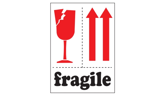 Fragile with arrows Labels - 3x4