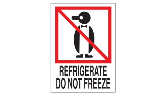 Refrigerate Do Not Freeze Labels - 3x4