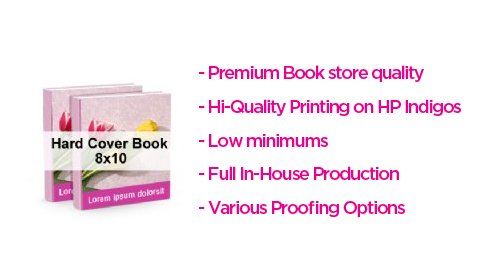 Short Run Hard Cover Case Bound Books - 8x10