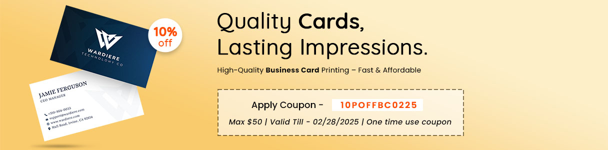 10% Off on All Business Cards (max $50)