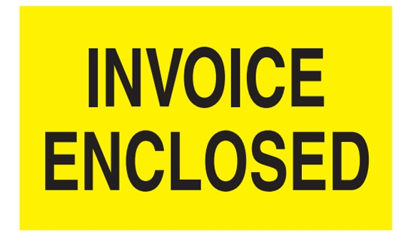 Invoice Enclosed Labels 3"x5" | Clear Visibility