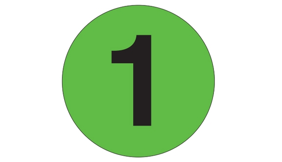 Number 1 Labels - 2"