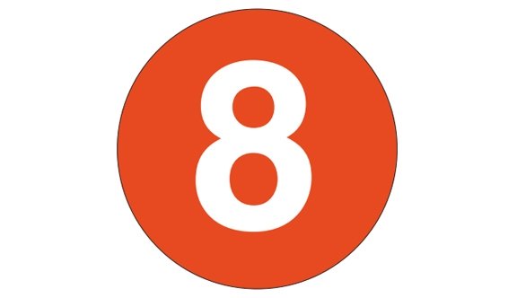Number 8 Labels - 2"