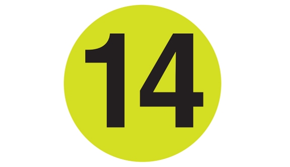 Number 14 Labels - 2"