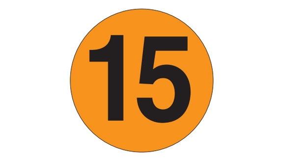 Number 15 Labels - 2"