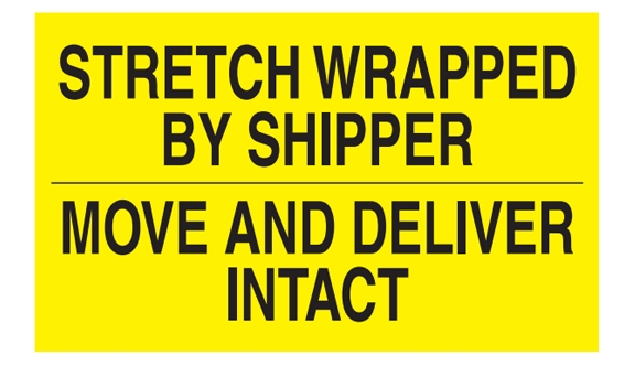 Stretch Wrapped By Shipper Labels - 3x5
