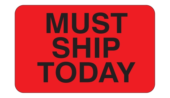 Must Ship Today Labels - 1.25x2