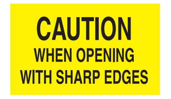 Caution...Sharp Edges Labels - 3x5