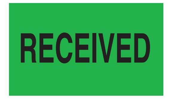 Received Labels - 3x5