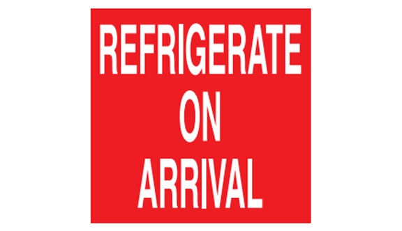Refrigerate Upon Arrival Labels - 4x4