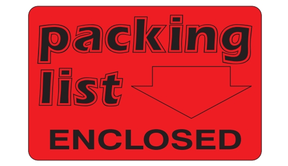 Packing List Enclosed Labels - 2x3
