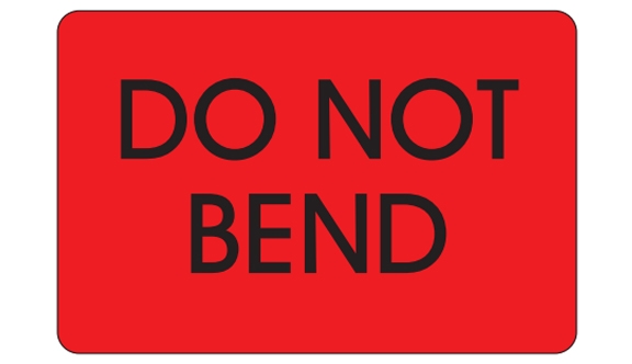 Do Not Bend Labels - 2x3