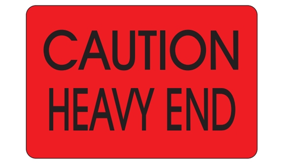 PrintPapa's Caution Heavy End Labels 2"x3" Alert Now