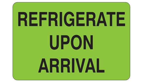 Refrigerate Upon Arrival Labels - 2x3