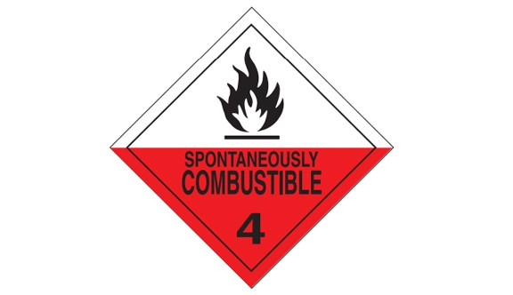 Spontaneously Combustible Labels - 4x4