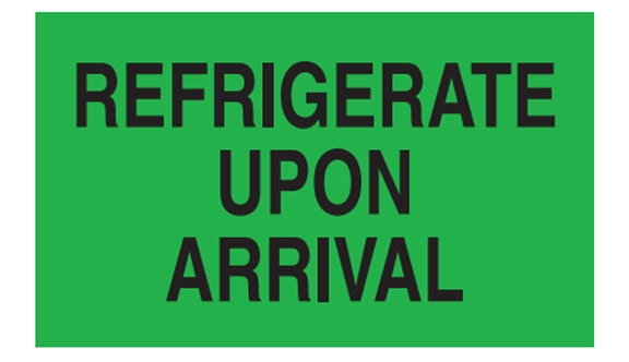 Refrigerate Upon Arrival Labels - 3x5