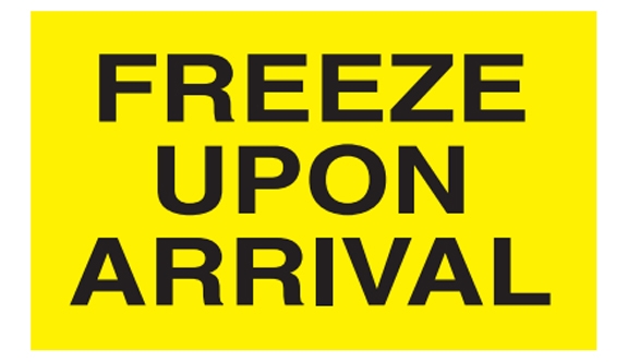 Freeze Upon Arrival Labels - 3x5